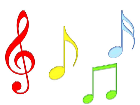 Coloured Music Notes