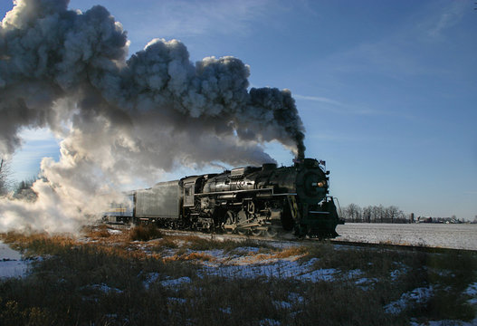 Speeding Steam Train