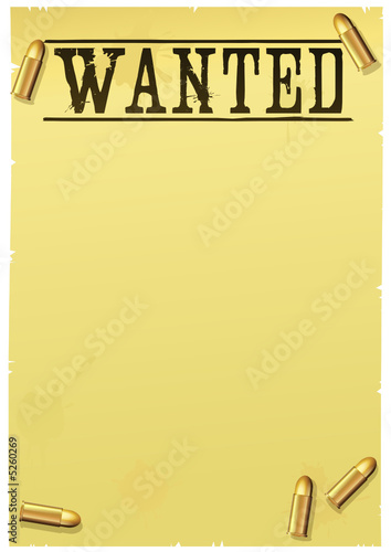 "Avis de recherche Western vierge et balles" fichier vectoriel libre de ...