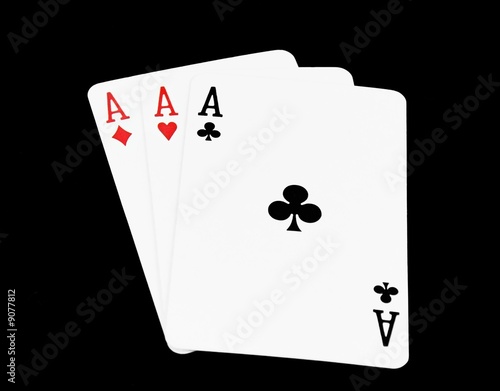 "Three aces isolated on black background" Stock photo and royalty-free ...