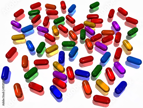 "colors capsules separated on white" Stock photo and royalty-free ...