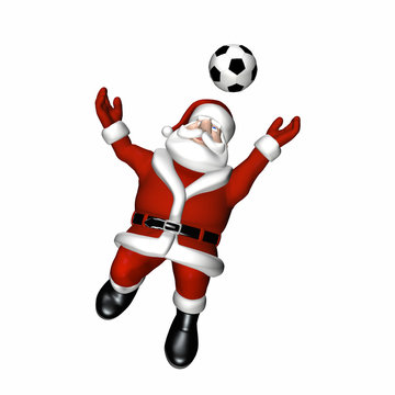 Santa Playing Football Clipart