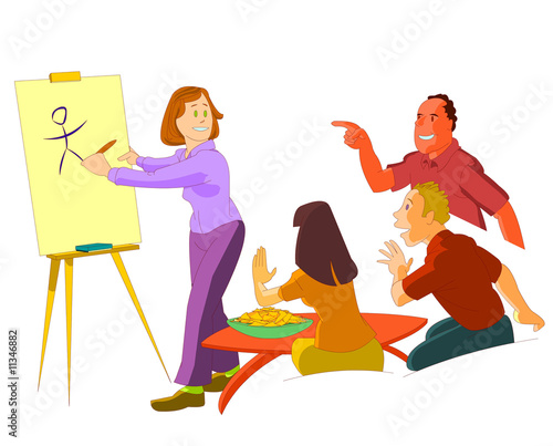 "vector cartoon pictionary group" Stock photo and royalty-free images ...