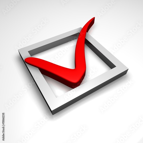 "Segno di spunta rosso, render 3D" Immagini e Fotografie Royalty Free ...