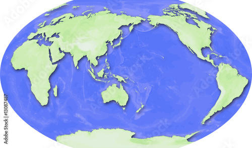 "World Map - Robinson Projection - Japan Centered" Stock photo and ...