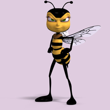 Angry Queen Bee Cartoon