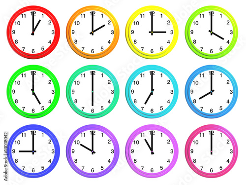 "12 colourful clocks" Stock photo and royalty-free images on Fotolia ...