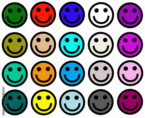 "Set of Colorful Smiley Faces" Stock image and royalty-free vector ...