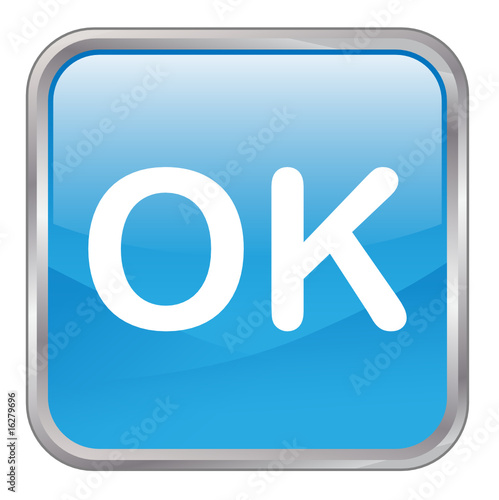 "Square vector button "OK" (blue)" Stock image and royalty-free vector ...