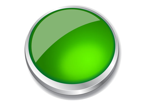 3d Green Button