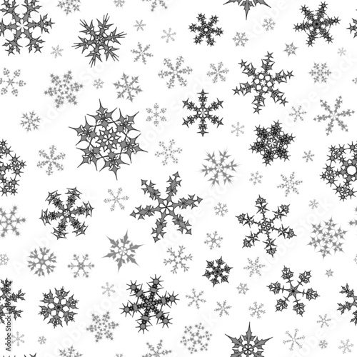 "Seamless Snowflakes Pattern (Black-And-White)" Stock image and royalty ...