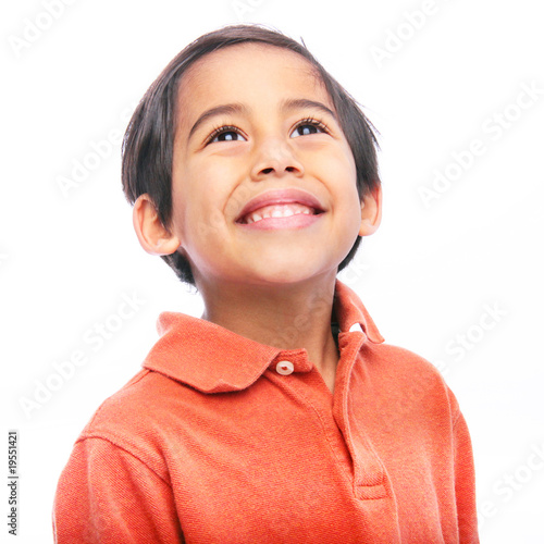 "Face of Young Child Smiling Looking Up" Stock photo and royalty-free ...