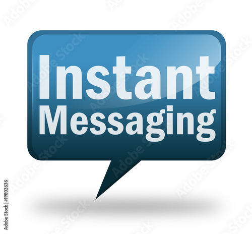 "Speech bubble shaped icon "Instant Messaging"" Stock photo and royalty ...