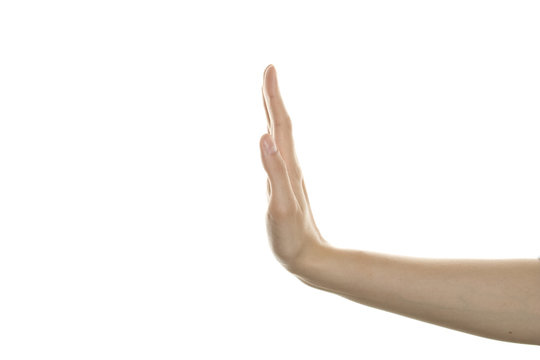 Stop Hand Sign Side View