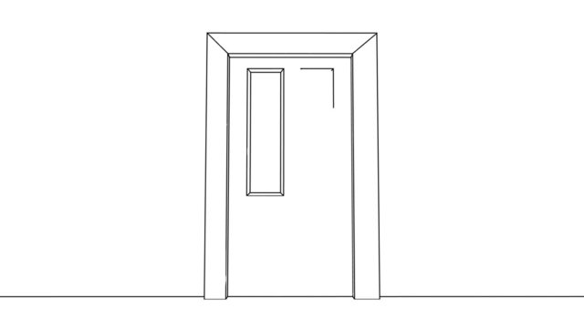 Half Open Door Drawing
