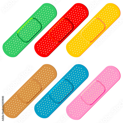 "Colorful bandages on white background" Stock image and royalty-free ...