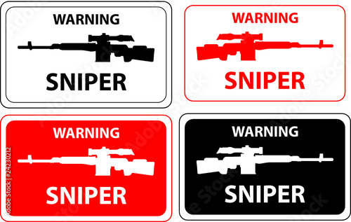 "sniper warning sign collection" Stock image and royalty-free vector ...