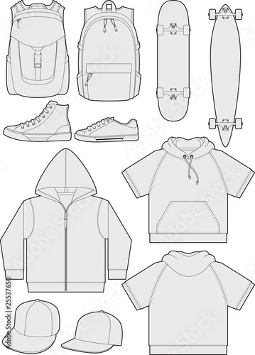  Streetwear Accessories Outline Templates Stock Image And Royalty free 