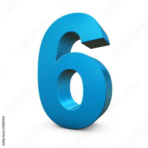 "Chiffre 6 3d bleu" photo libre de droits sur la banque d'images ...