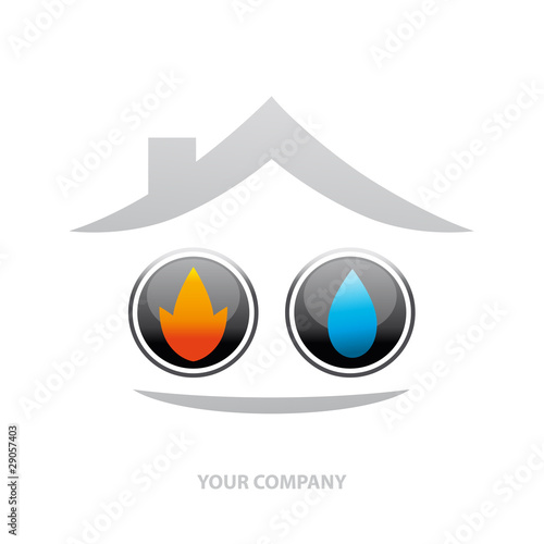 Logo Entreprise Plomberie Chauffage Fichier Vectoriel Libre De