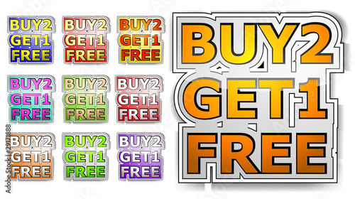 "buy two get one free sign" Stock image and royalty-free vector files ...