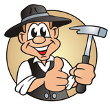 "Cartoon Zimmermann Holzbalken Hammer" Stockfotos und lizenzfreie ...