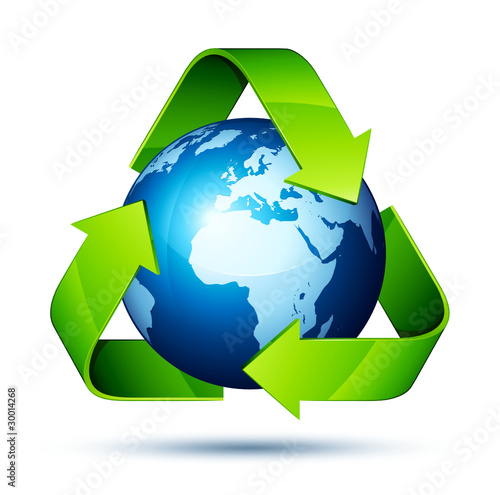 "planète terre recyclage" fichier vectoriel libre de droits sur la ...
