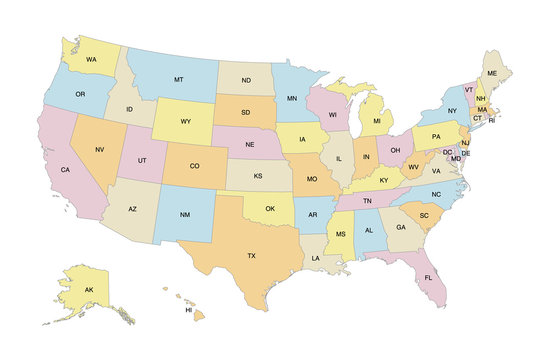 Editable United States Map