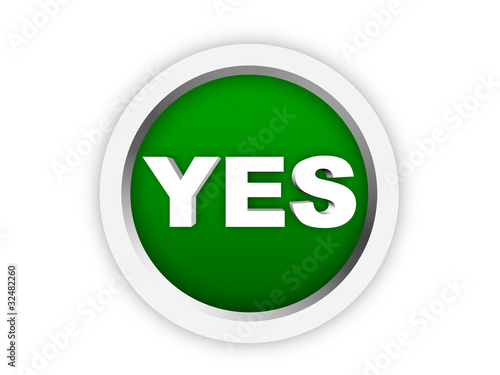 "Yes Icon / Button / Symbol | 3D Rendering on white background" Stock ...