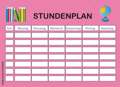 "Stundenplan in pink" Stockfotos und lizenzfreie Vektoren auf Fotolia ...