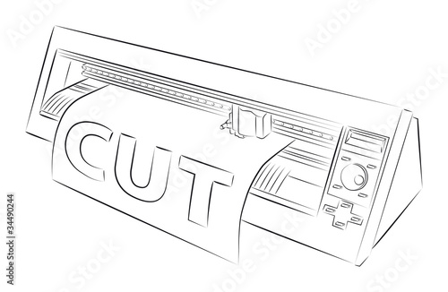 "Vector drawing of cutting plotter" Stock image and royalty-free vector ...