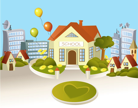 Simple Cartoon School