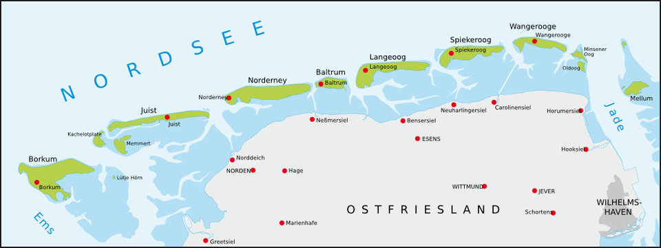 Ostfriesische Inseln Karte