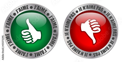 "Boutons Web "J’AIME" et "JE N’AIME PAS" (voter réseaux sociaux ...