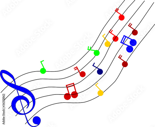 "Note musicali colorate" Stock image and royalty-free vector files on ...