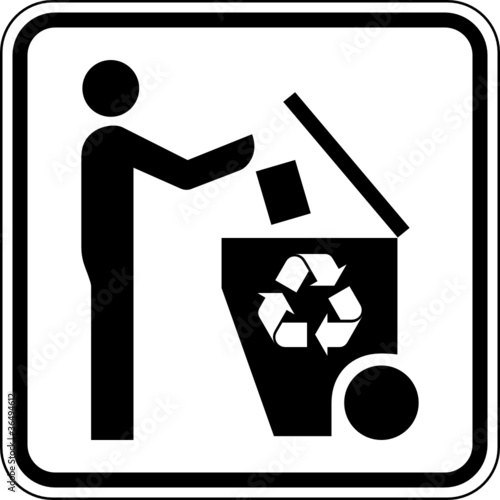 "Recycling Müll wegwerfen Schild Zeichen Symbol" Stockfotos und ...