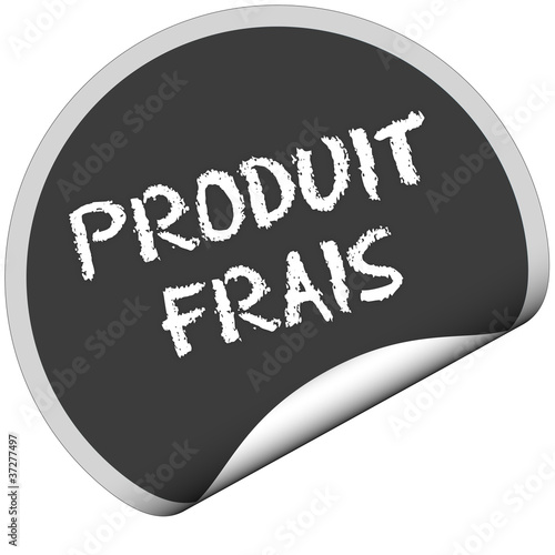 "TF-Sticker rund curl unten PRODUIT FRAIS" photo libre de droits sur la ...