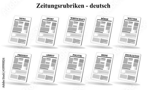 "Zeitung verschiedene Rubriken" Stockfotos und lizenzfreie Vektoren auf ...