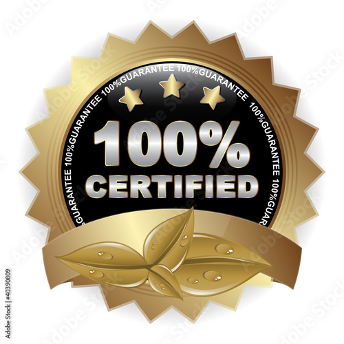 "100% CERTIFIED ICON" Stock image and royalty-free vector files on ...