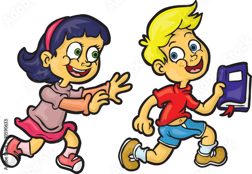 "Kids playing running chase me, catch me" Stock image and royalty-free ...