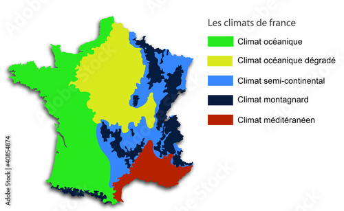 "Carte des climats de France" photo libre de droits sur la banque d ...