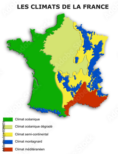 "Carte des climats de France" photo libre de droits sur la banque d ...