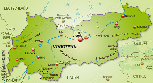 "Übersichtskarte von Tirol und Umgebung" Stockfotos und lizenzfreie ...