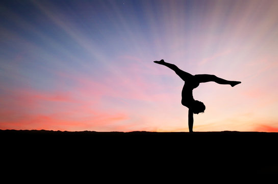 Handstand Silhouette Sunset