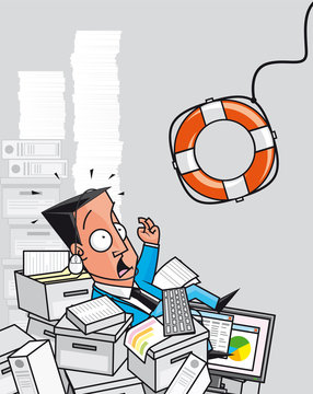 Cartoon Over Worked Clipart