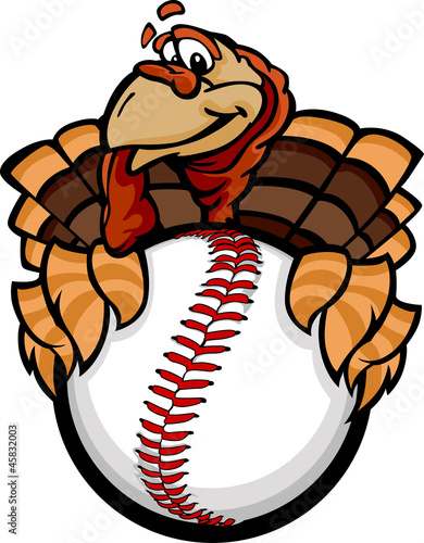 "Baseball or Softball Happy Thanksgiving Holiday Turkey Cartoon V ...