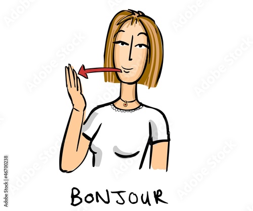 "Bonjour en langage des signes" photo libre de droits sur la banque d ...