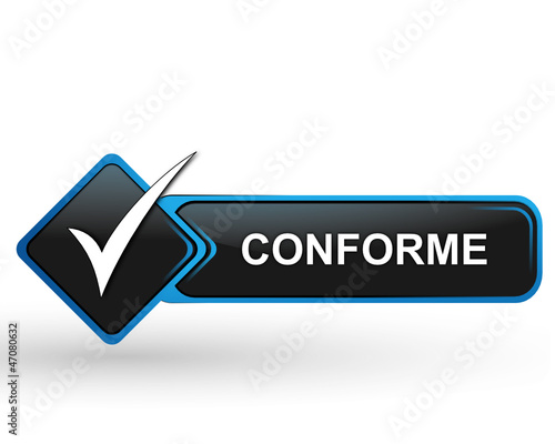 "conforme sur bouton web carré design bleu" fichier vectoriel libre de ...