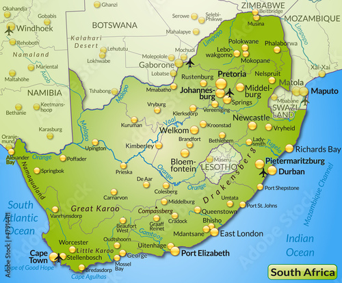 "Landkarte von Südafrika" Stockfotos und lizenzfreie Vektoren auf ...