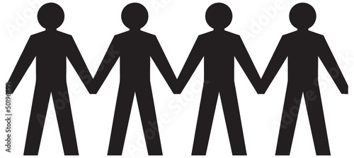 "People figures holding hands. Vector images" Stock image and royalty ...
